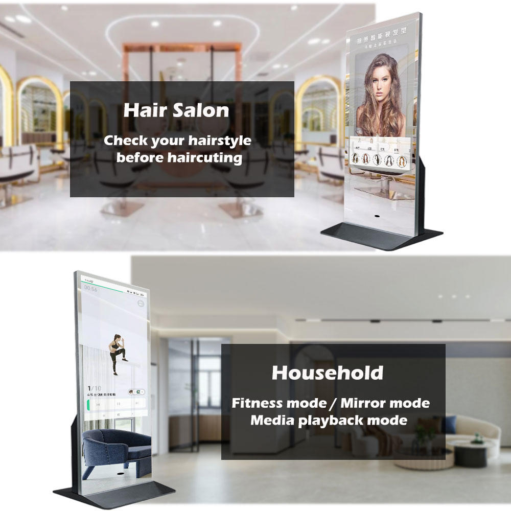 32 inch LCD smart mirror display clothing store vertical advertising ...