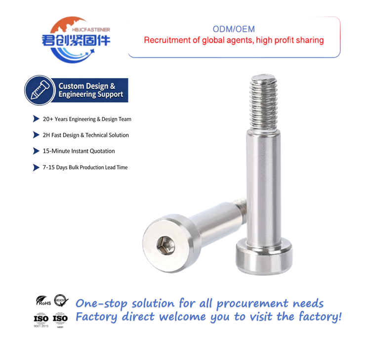 304 Stainless Steel Hex Socket Shoulder Screws, Step Locating Equal ...
