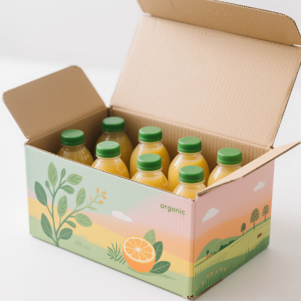 Custom Carton Boxes Packaging for Bottled Drinks and Fruit Juice Eco ...