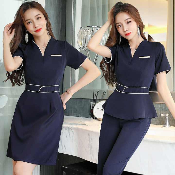 OEM Service Cotton Polyester Custom Spa Uniform Women Beauty Salon ...