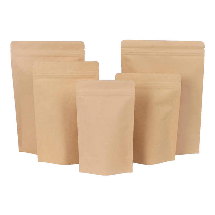 Kraft Paper Doy Pack Bag Stand up Pouch with Zipper and clear Window ...