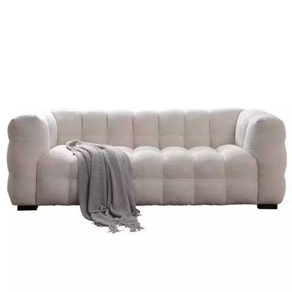 French retro living room furniture sofa small cream colored quiet wind ...