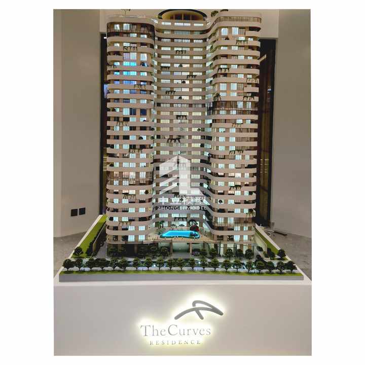 High End Architectural Model of the Curves Residence for Real Estate ...