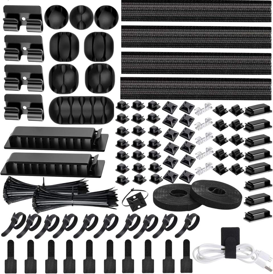 313pcs Reusable Wire Sleeves and Electrical Cable Clips Plastic Cable ...