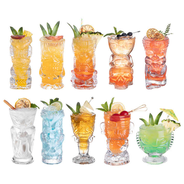 Wholesale Tiki Verre Mug Tiki Cocktail Glasses for Hawaiian Party