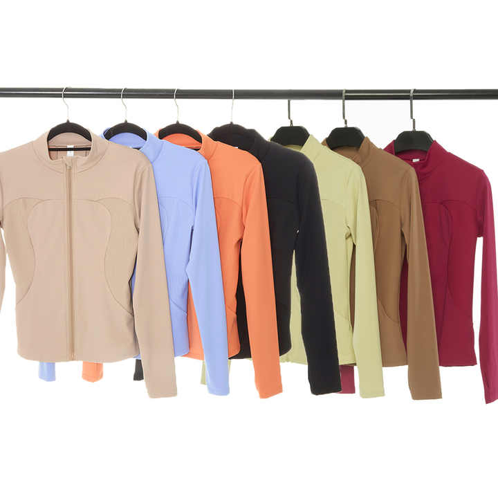 Garment Factories in China Workout Sets Custom logo Yoga Jacket Yoga ...