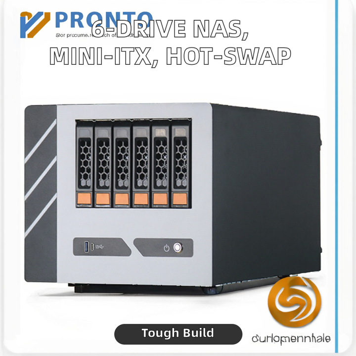 Hot-Swappable 6-Drive NAS PC Case with Mini-ITX Motherboard Home ...