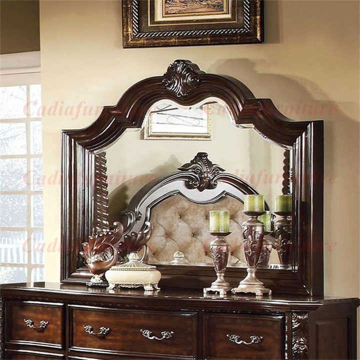 Luxury American Antique Solid Wood Canopy Bed & Bedroom Set