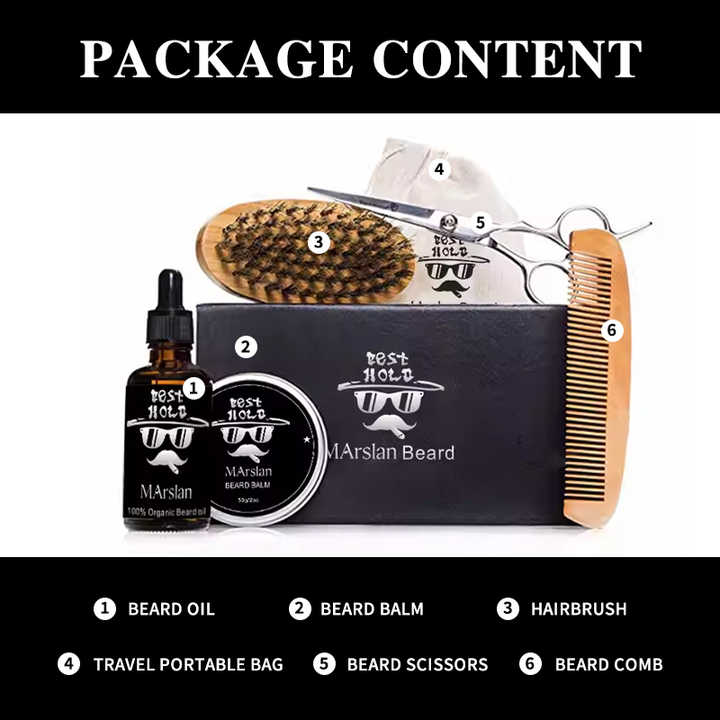 Mens Beard Care Set Kit - Grooming with Medicated Balm