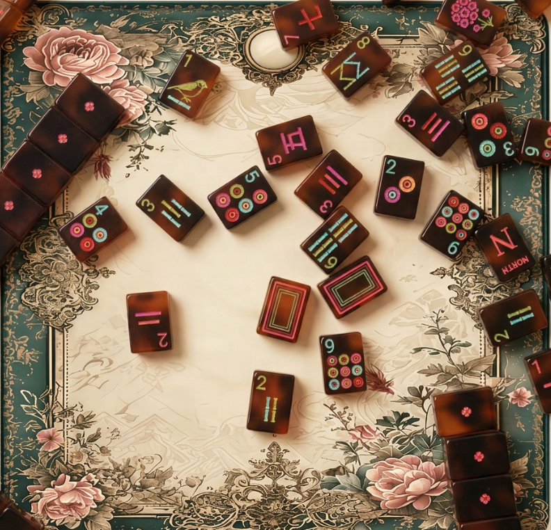 Professional 160 Tiles American Mahjong Set - Elegant Amber Tortoise ...