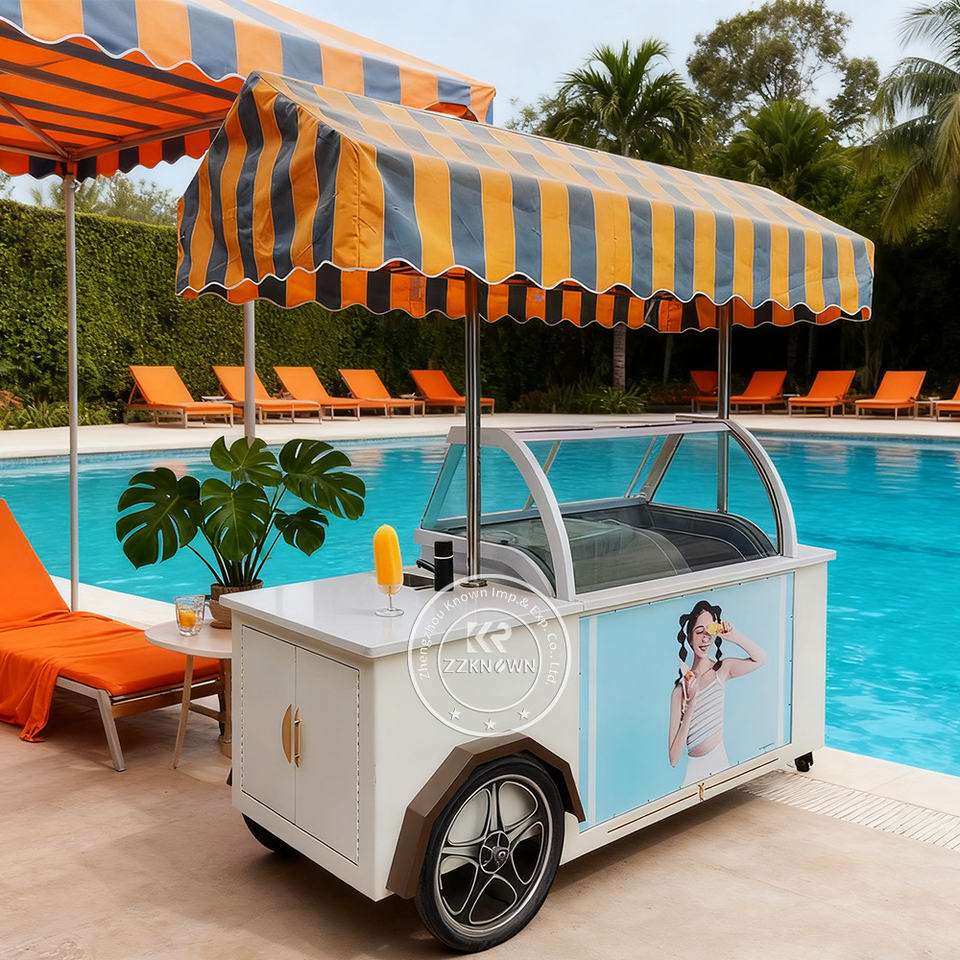 Ice Cream Cart Display Freezer Mobile Ice Cream Truck Ice Cream Cart ...