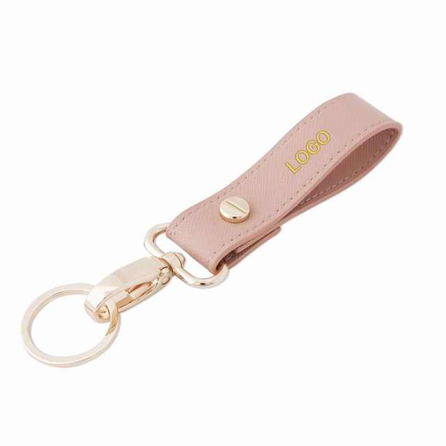 Lady Gift Leather Key Tag pink Key Holder Ring Genuine Leather Key ...