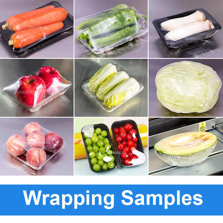 Supermarket Cling Film Plastic Wrap Packaging Machine for Strawberries ...