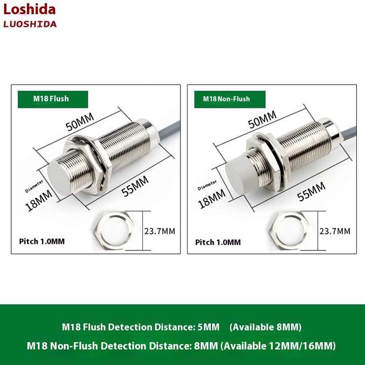 For M18 Two-Wire 24V DC Inductive Metal Electric Eye Normally Open ...