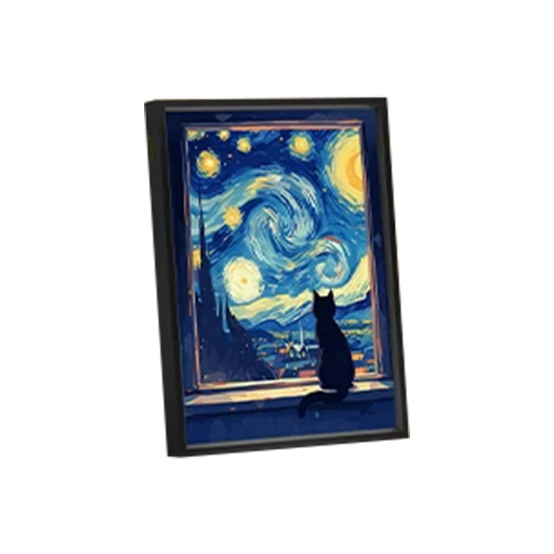 Van Gogh Cat Series Niche Metal Bluetooth Speaker Personal Gift Set for ...