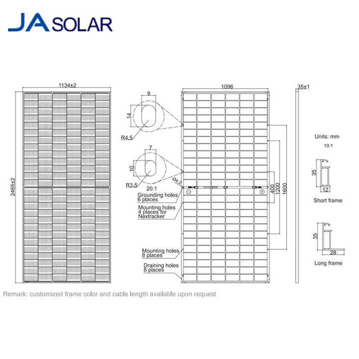 JA Mono PERC Half-cell Double Glass Bifacial PV Modules Monocrystalline 580W 585W 590W 600W ...