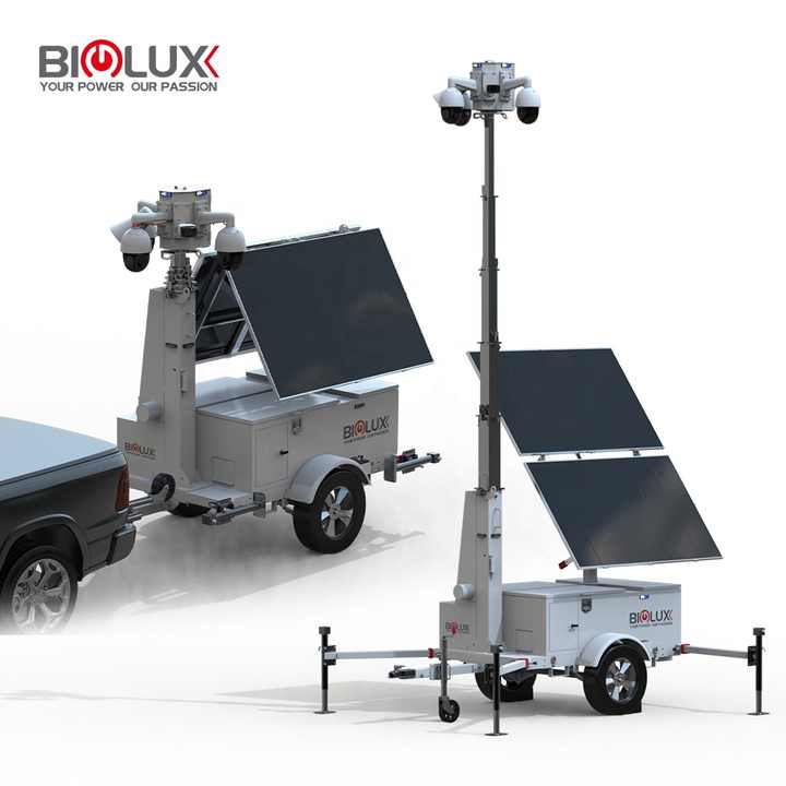 Solar-powered CCTV Tower Trailer with Built-in Cable Mast