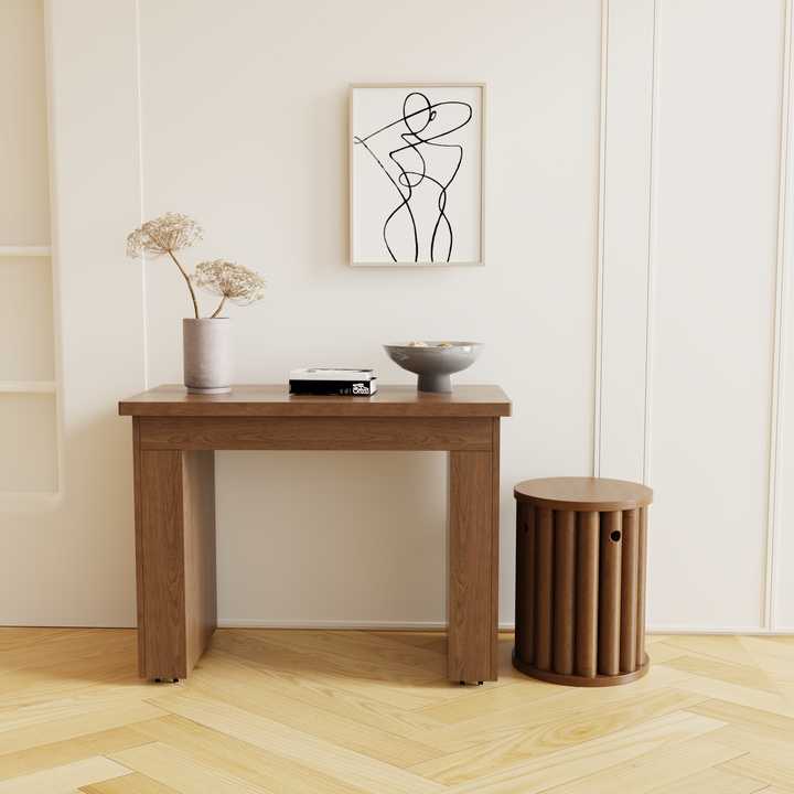 Defujiabao Expandable Telescopic Dining Table Wooden Console Tables ...