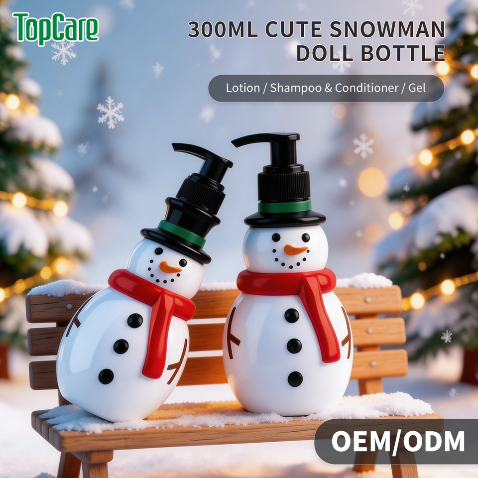 Christmas Holiday 300ml Snowman PET Pump Bottle Cartoon Kids Bath Body ...