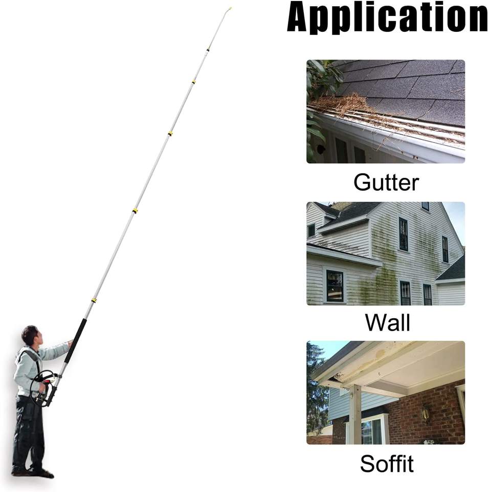 Pressure Washer Telescoping Sprayer Kit - High Reach Gutter Cleaning Pole