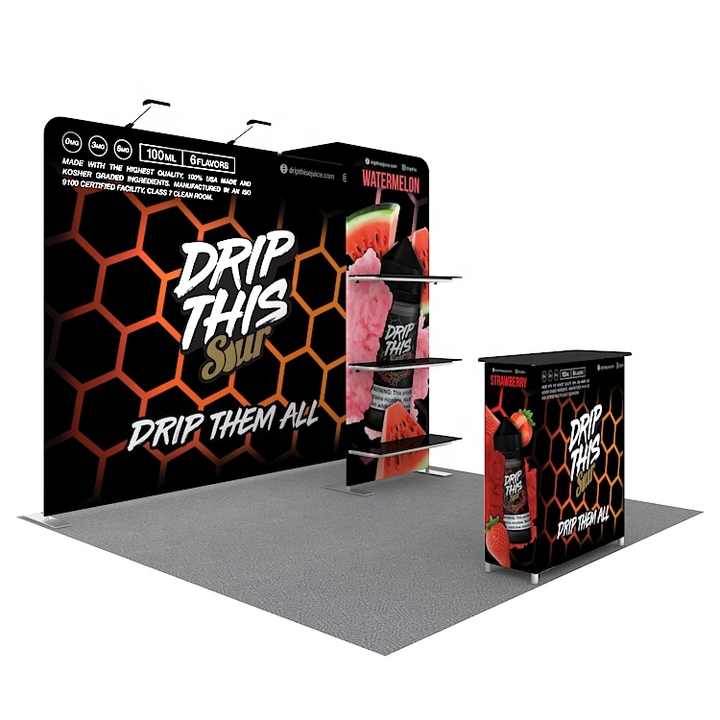 10x10ft 3x3m Trade Show Shelf Display Backdrop Banner Stand Exhibition ...