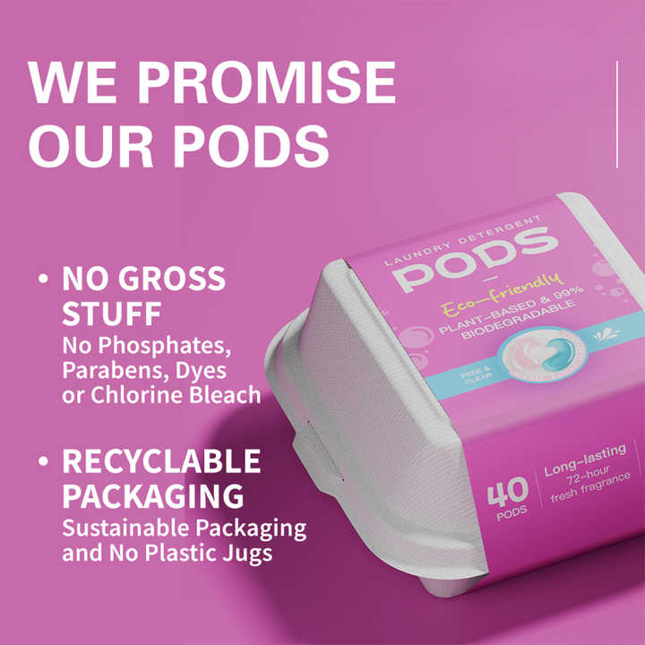 Eco-Packaging 3-in-1 Laundry Pods Concentrated Disposable Cleaning ...