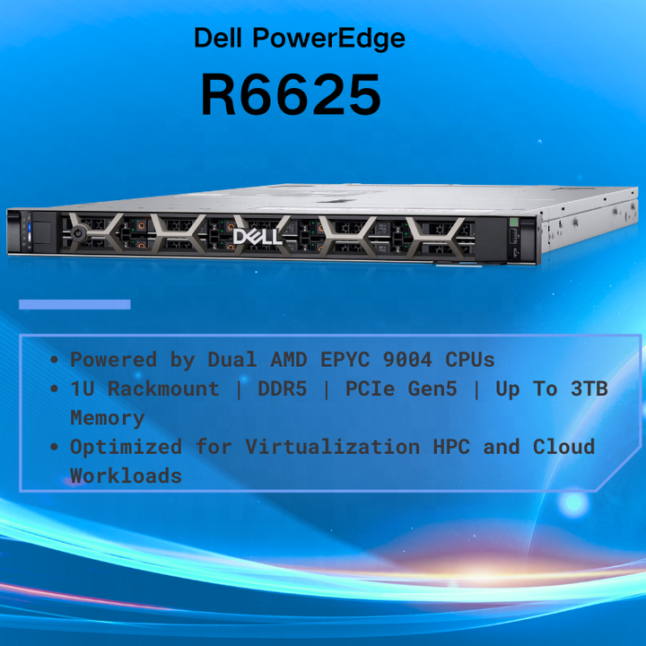 Dell PowerEdge R6625 1U高性能ラックサーバーAMDプロセッサ付きDell Rack Server R6625 ...