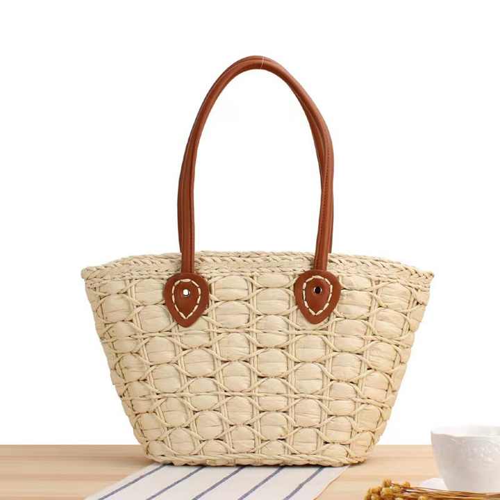 Luxury Catalog Designer Raffia Straw Bag With Triangle Correct Logo ...