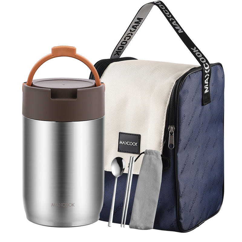 Maxcook 2L Dual-Tier Portable Vacuum Thermos Lunch Box 304 Stainless ...