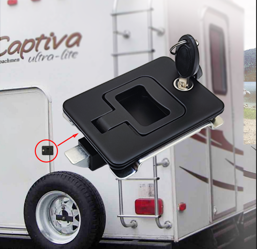 Secure Bus Luggage Storage - Recessed Door Paddle Lock