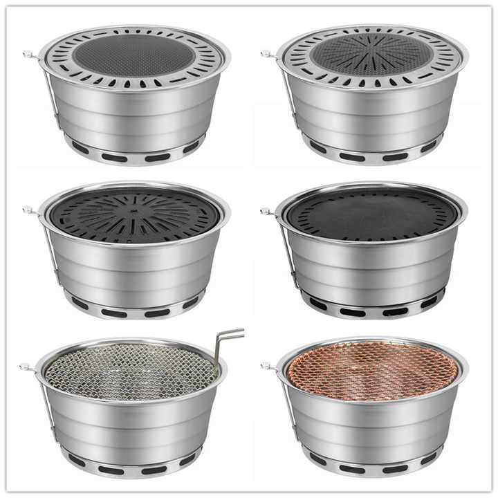 Stainless Steel Tabletop Korean Charcoal Bbq Grill For Ninja Indoor Grill