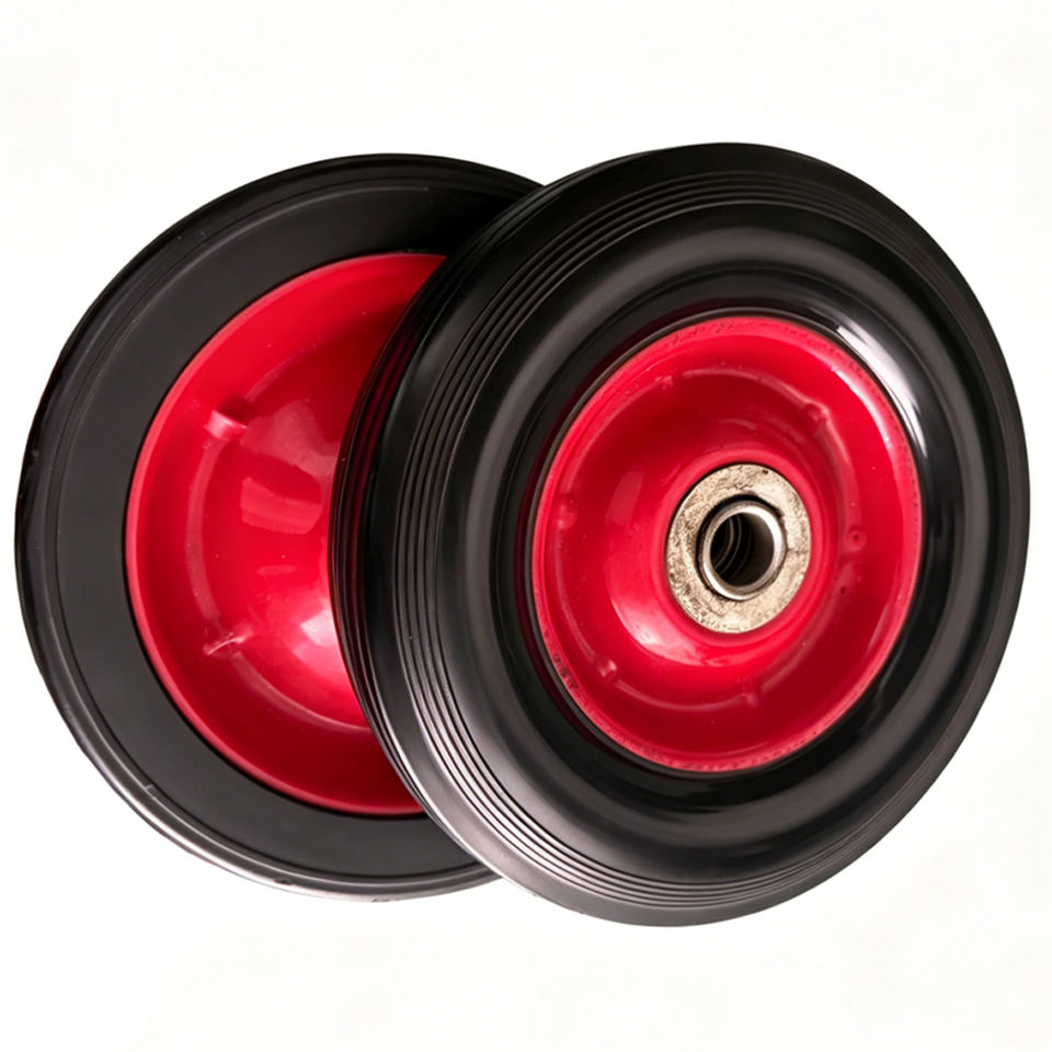 6 Inch Solid Rubber Wheel with 1/2inch Ball Bearings Flat Free 6x1.3 ...