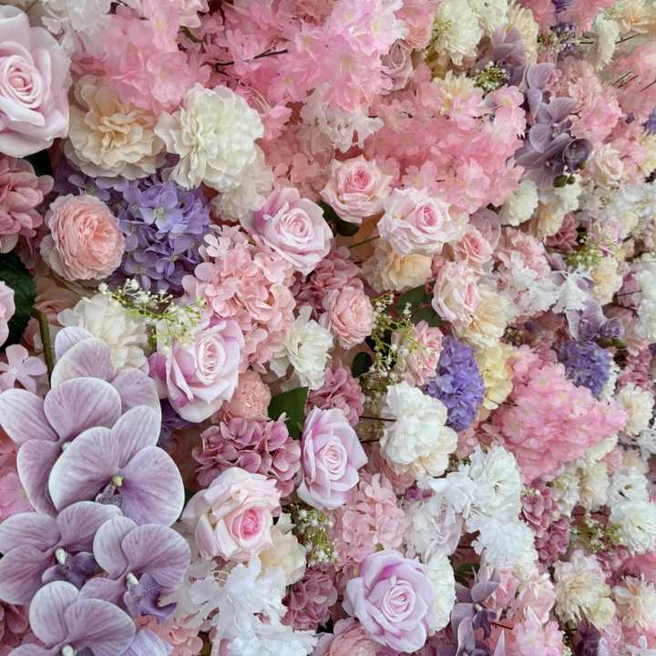 Artificial Floral Backdrop Pink Flower 5D Roll Up Flower Wall Backdrop ...