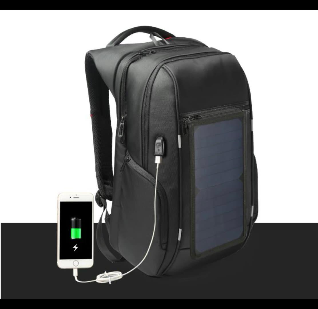 Solar Panel Backpack Anti-Theft Business Travel School Bag Waterproof ...