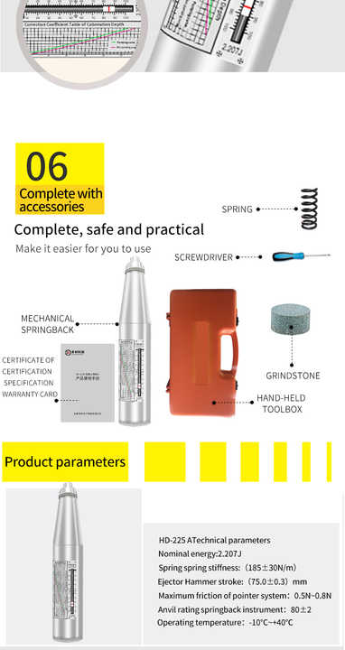 Digital Mechanical Hammer - Concrete Strength Tester HD-225A