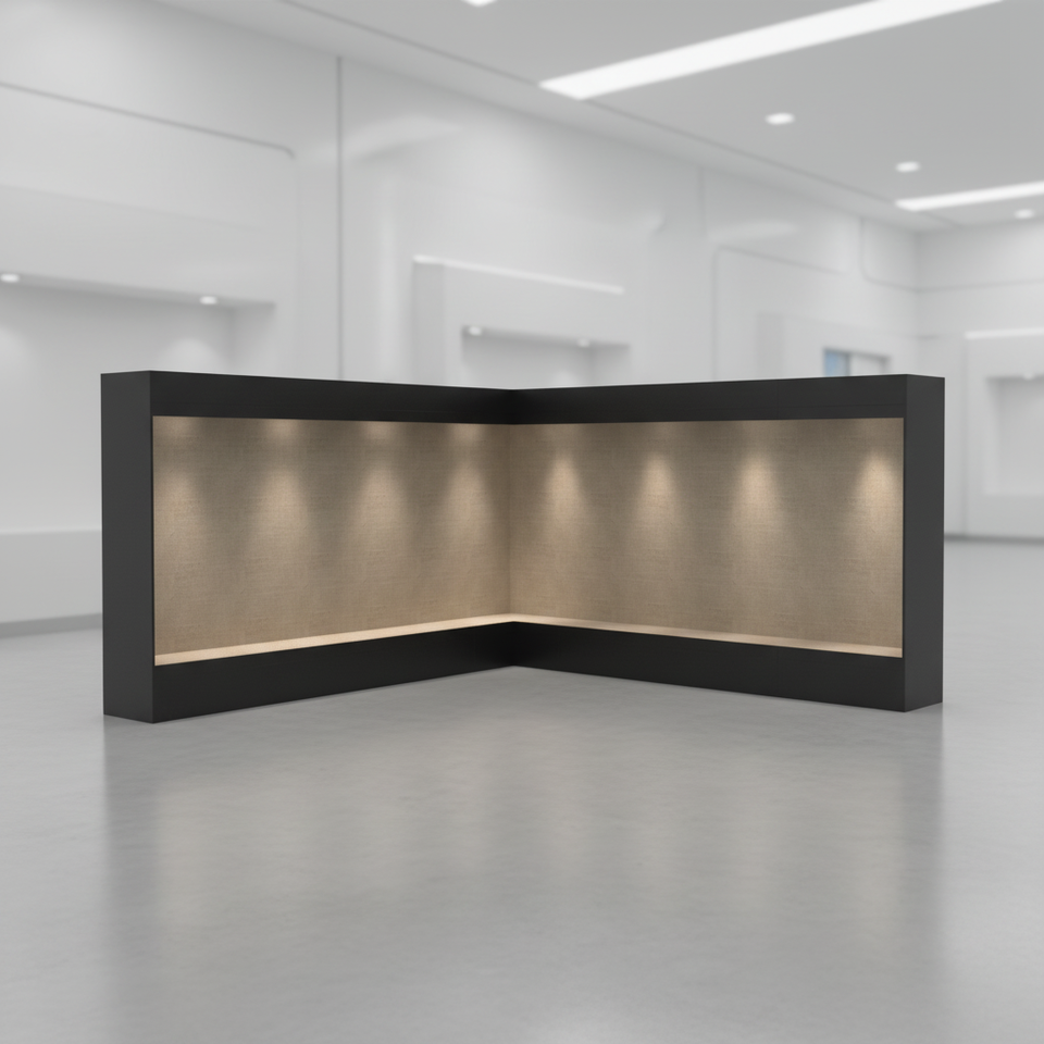 Lastronics L-shaped Display Cabinet with LED Spotlight for Shopping ...