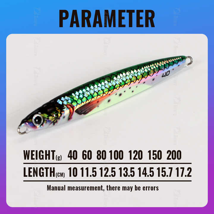 3D Printing 40G 60G 80G 100G 120 150G 200G Fast Sinking Jigging Fishing Lure Saltwater Jig Metal ...