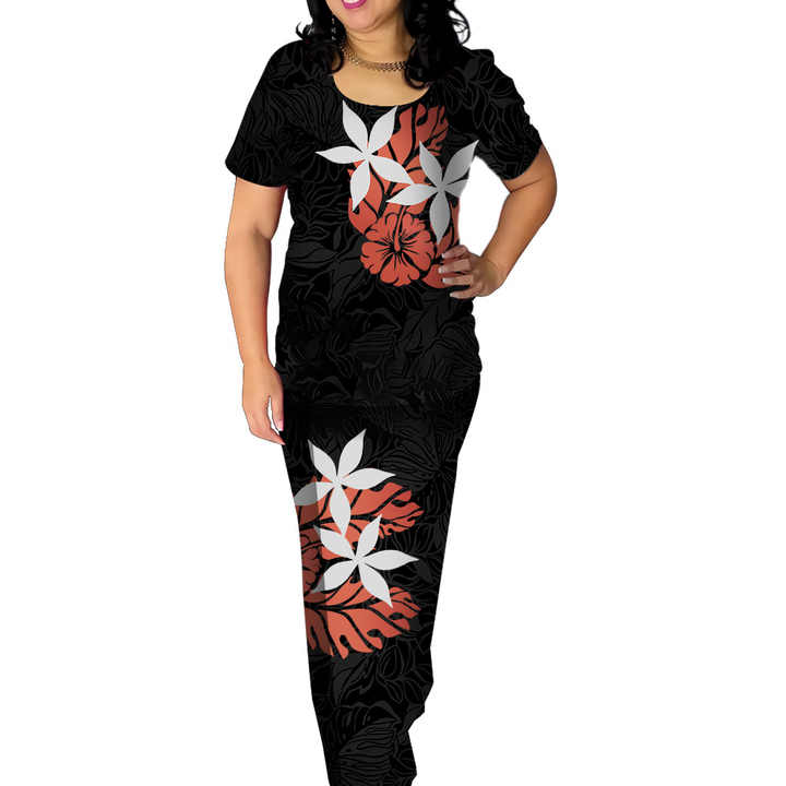 Shop Our Samoan Puletasi Purple Dresses Set for Plus Size