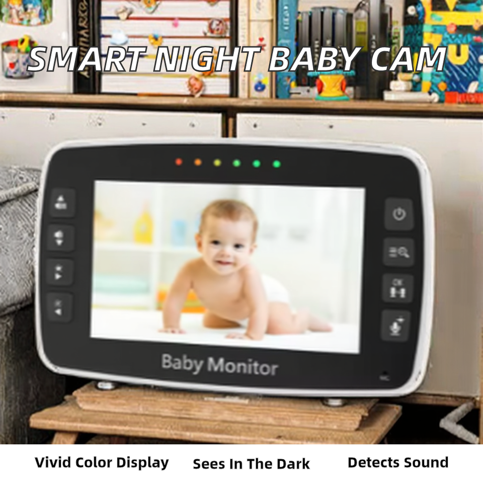 4.3 Inch 720P WiFi Baby Monitor 2 Cameras Pan Tilt 2.4GHz IP65 ...