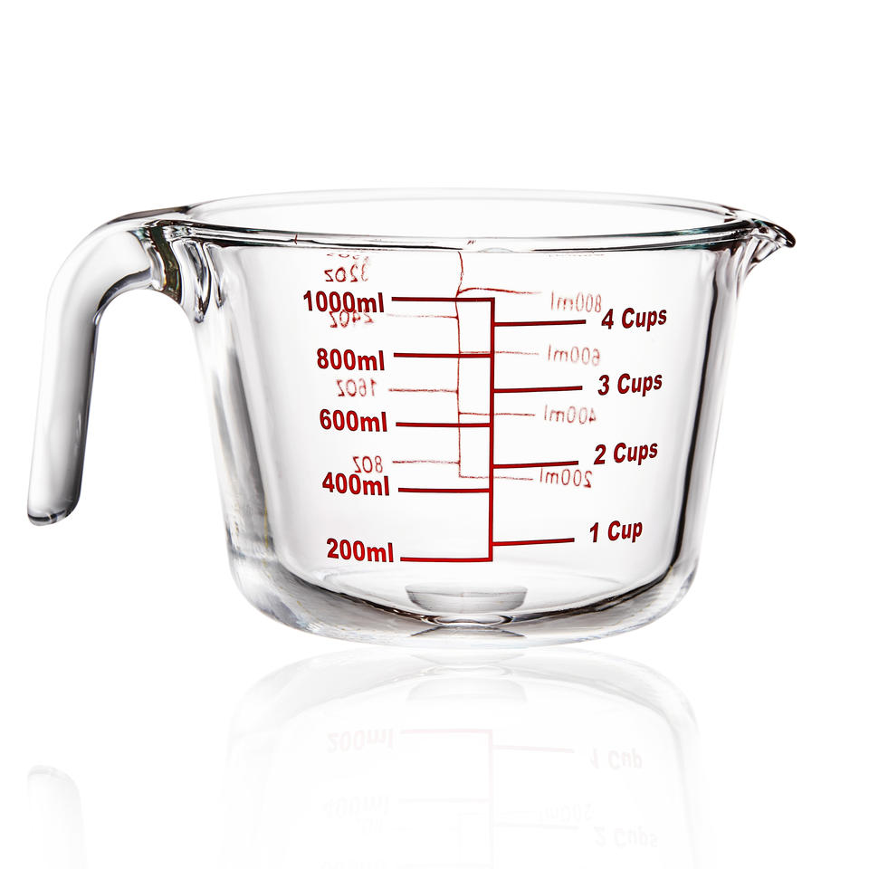 Glass Measuring Cup Microwave and Oven Safe Clear Measuring Cups 1Cup ...