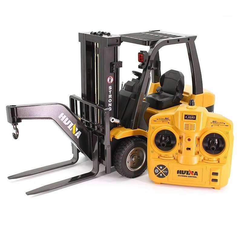 Huina 1576 1/10 Construction Truck Alloy 10-Channel RC Forklift Flatbed ...