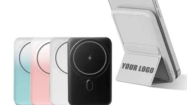 5000mah Portable Wireless Charging Power Bank - Foldable Support