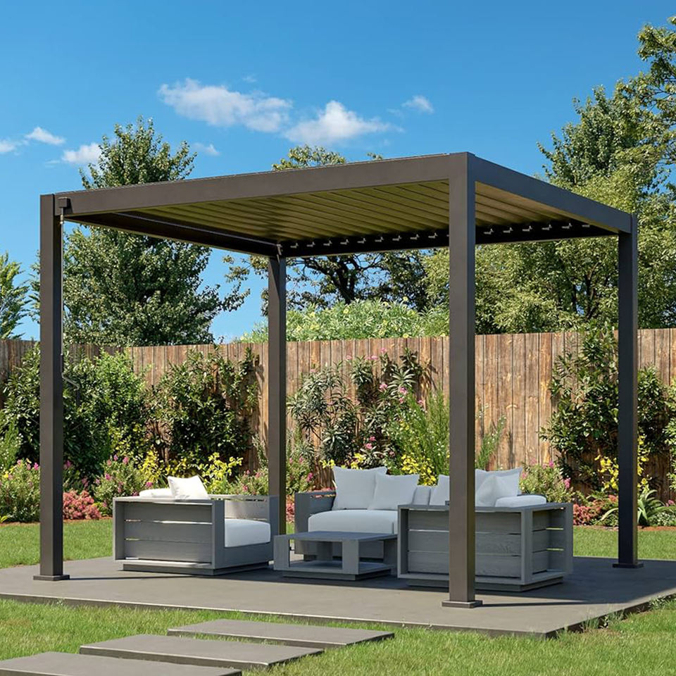 Customized Large Modern Aluminium Outdoor Manual 4x4 Pavilion Ready ...