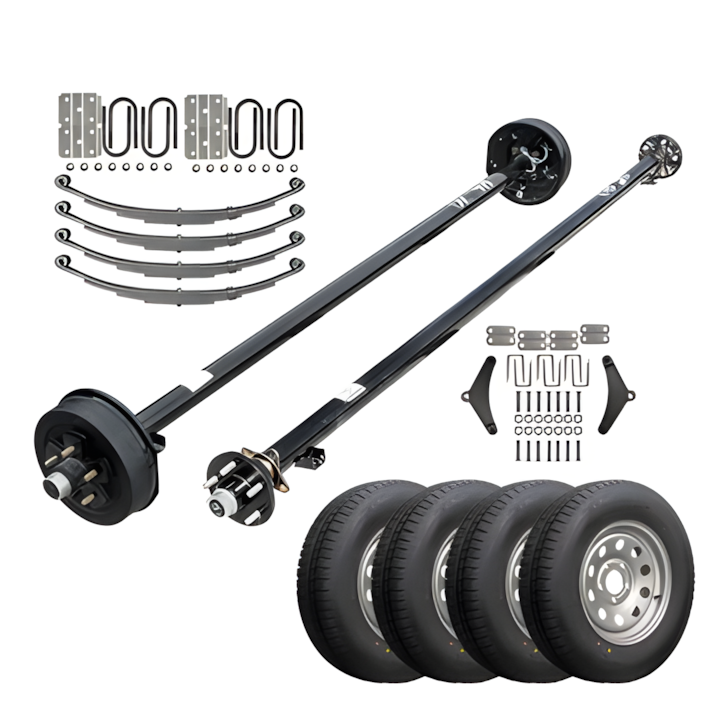 Straight Trailer Axle 39mm Square 3500 Lb Electric Brake Trailer Axle W ...