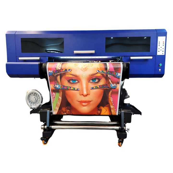 1.8m Flatbed Roll Hybrid Uv Printer Uv Led Printing Machine for Canvas ...