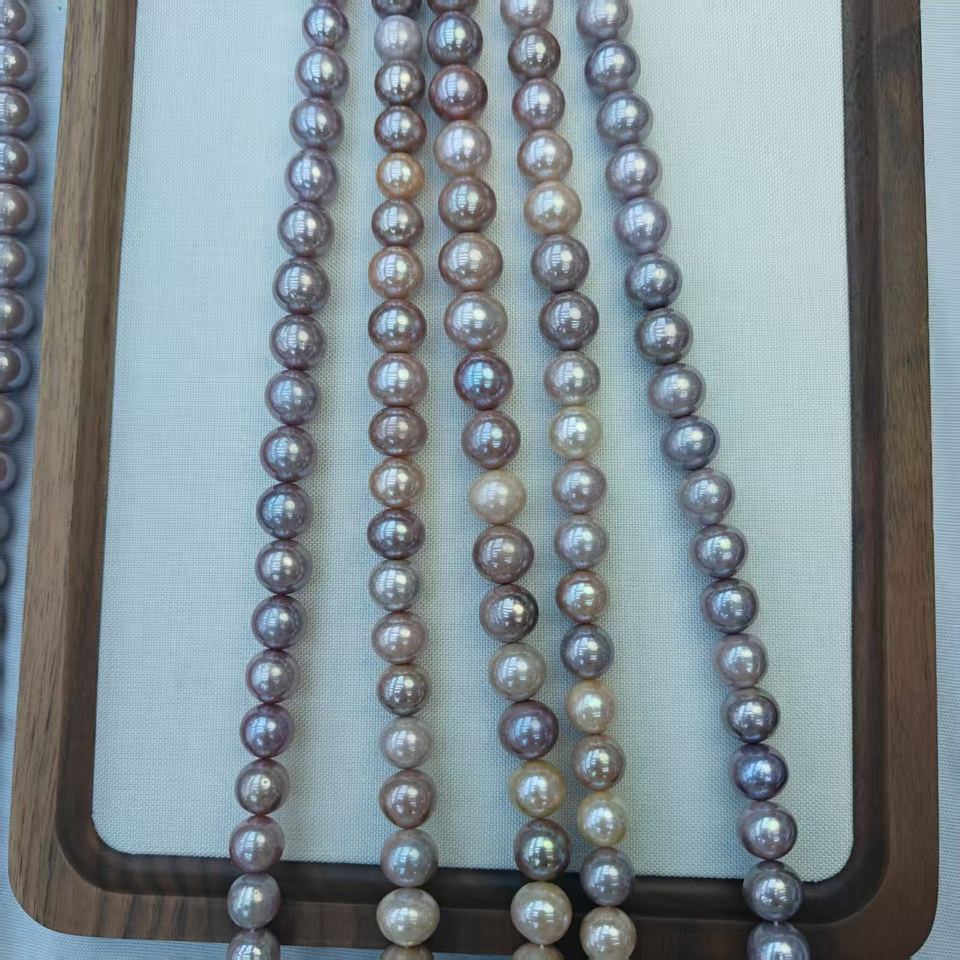 12-13mm Full-Drilled Metallic Multicolour Round Edison Freshwater Pearl ...