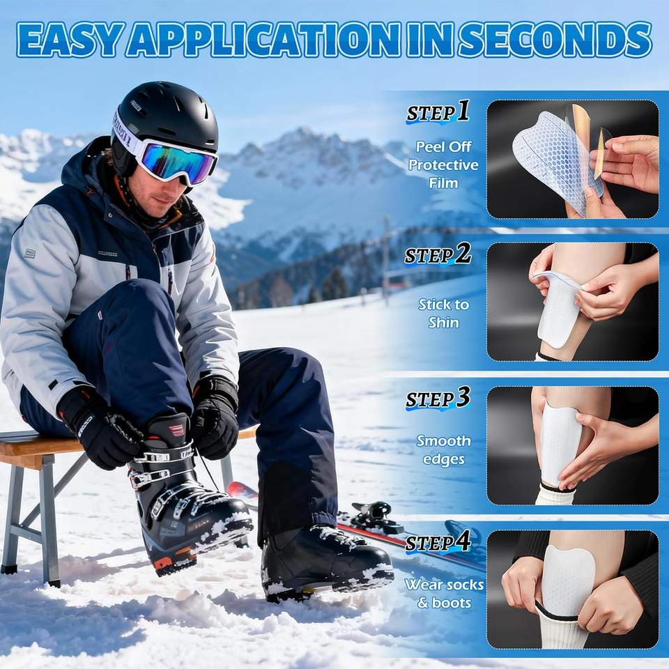 Ski Shin Guards for Boots, Gel Shin Pads for Ski & Snowboard ...