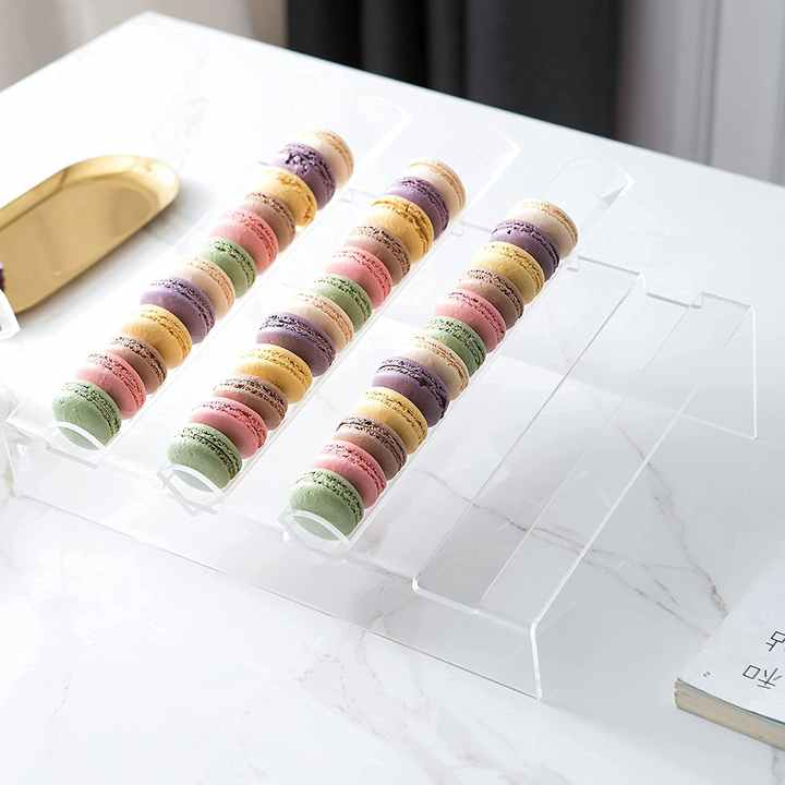 Clear Cookie Dessert Organizer Tray Acrylic Macaron Display Stand for ...