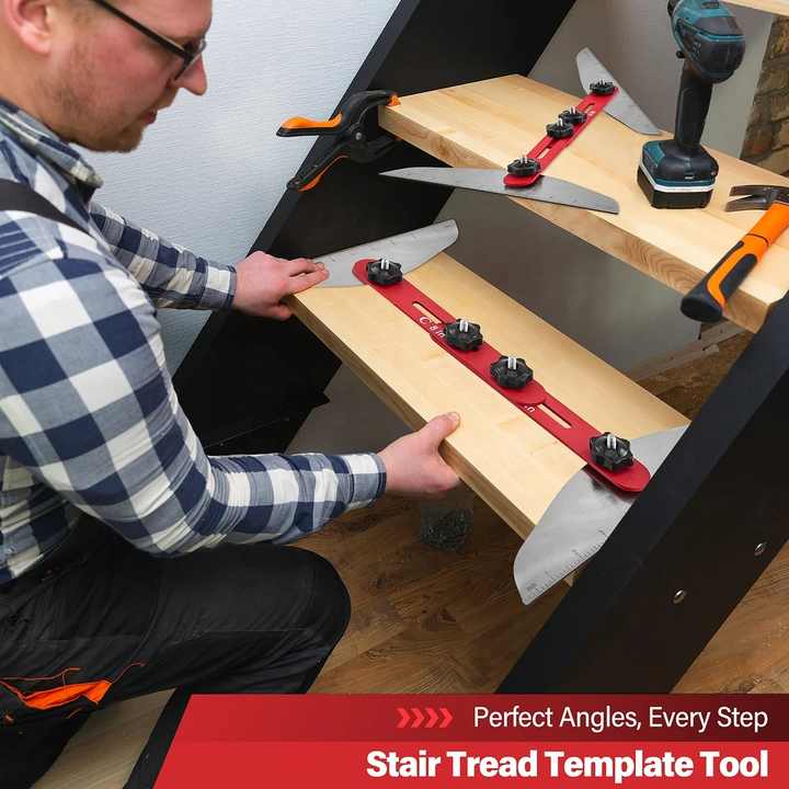 Stair Treads Gauge Template Tool Stair Jig for Measuring Stair, Shelf ...