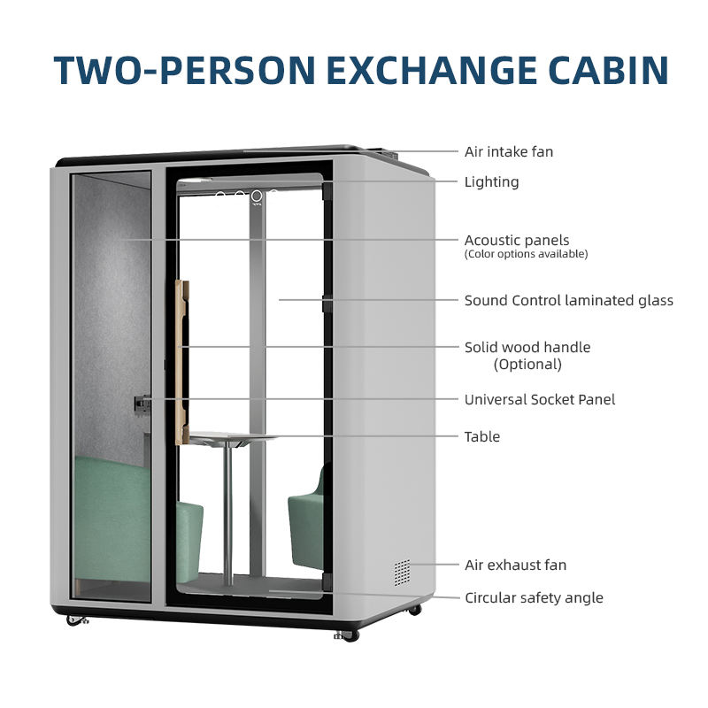 Modern Modular Double Office Cabin Removable Silent Soundproof Acoustic ...